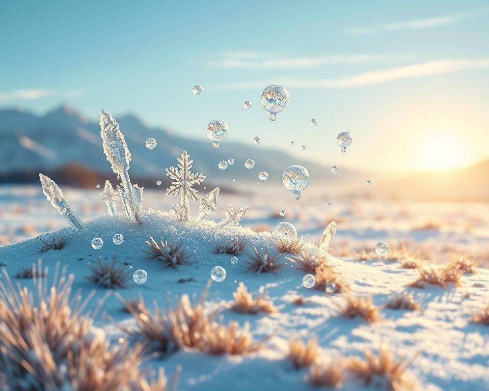 Atmospheric deposition: water vapor directly forms ice crystals ...