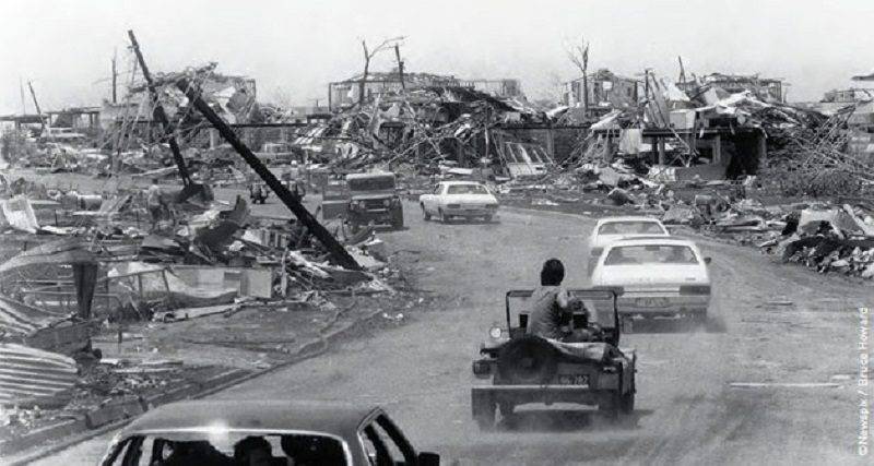 Cyclone Tracy devastation: Darwin, 1974. Buildings destroyed, aftermath ...