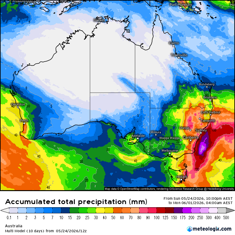 7 Day Rainfall Forecasts Australia | QLD, NSW, VIC, SA, WA